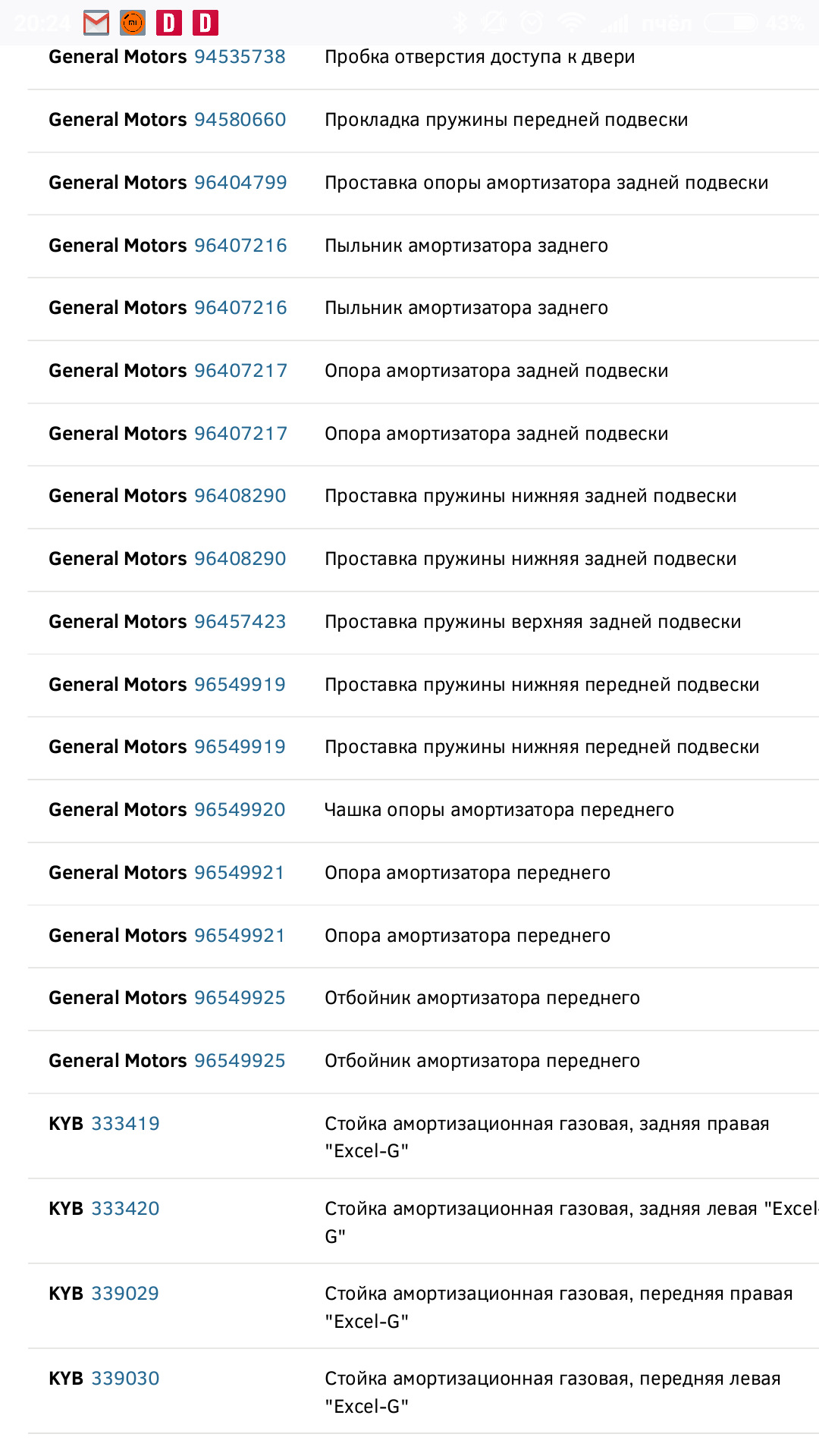 подскажите задние амортизаторы — Chevrolet Lacetti SW, 1,6 л, 2011 года ...