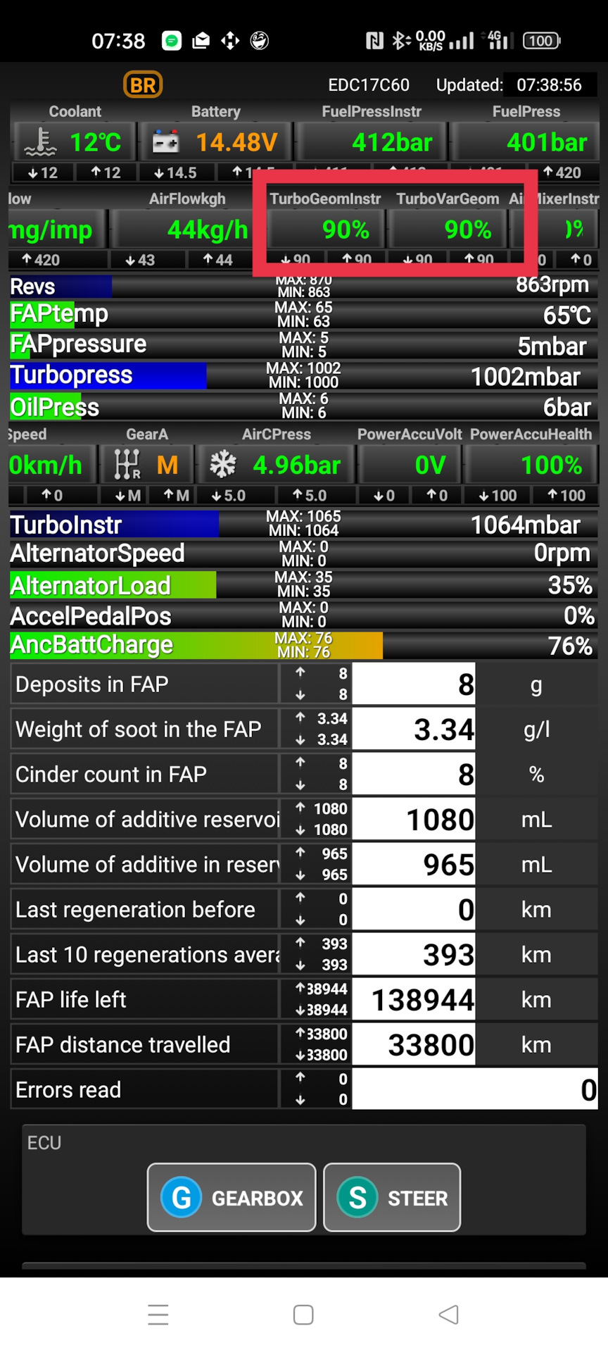 Ошибки: P107A, P11AA, P1496, P2563. — Peugeot 308 SW (2G), 1,6 л, 2015 ...