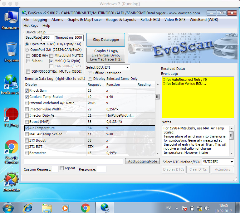 Open port 1.3 и EvoScan 2.9 — Mitsubishi Eclipse (1G), 2 л, 1994 года ...