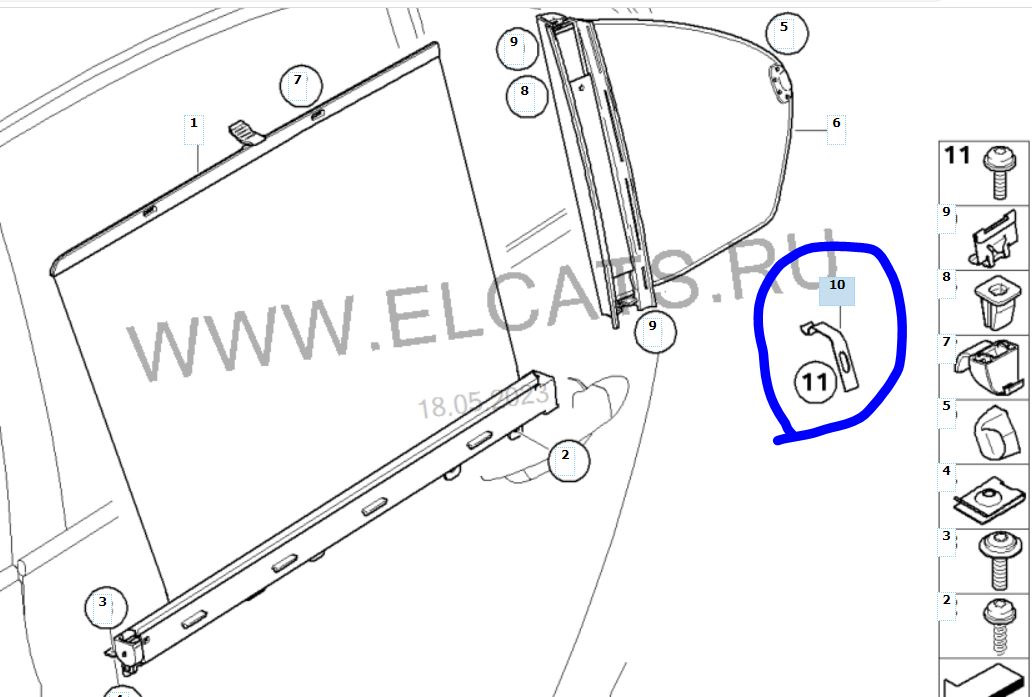 S416 Солнцезащитная штора Зд/Бок — BMW 5 series (E60), 3 л, 2005 года ...