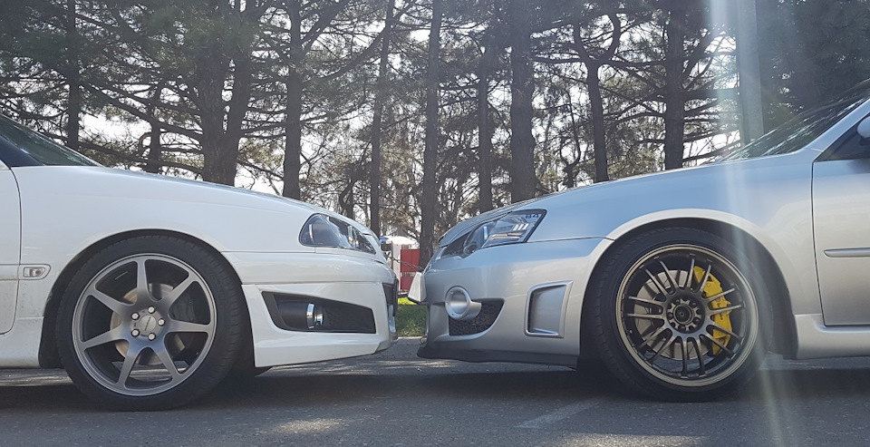 Примерка Prodrive GС07 18/8j +43 — Subaru Legacy (BL/BP), 2 л., 2004 ...