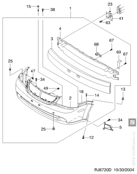 Подскажите артикул винта крепления бампера к крылу — Chevrolet Lacetti ...