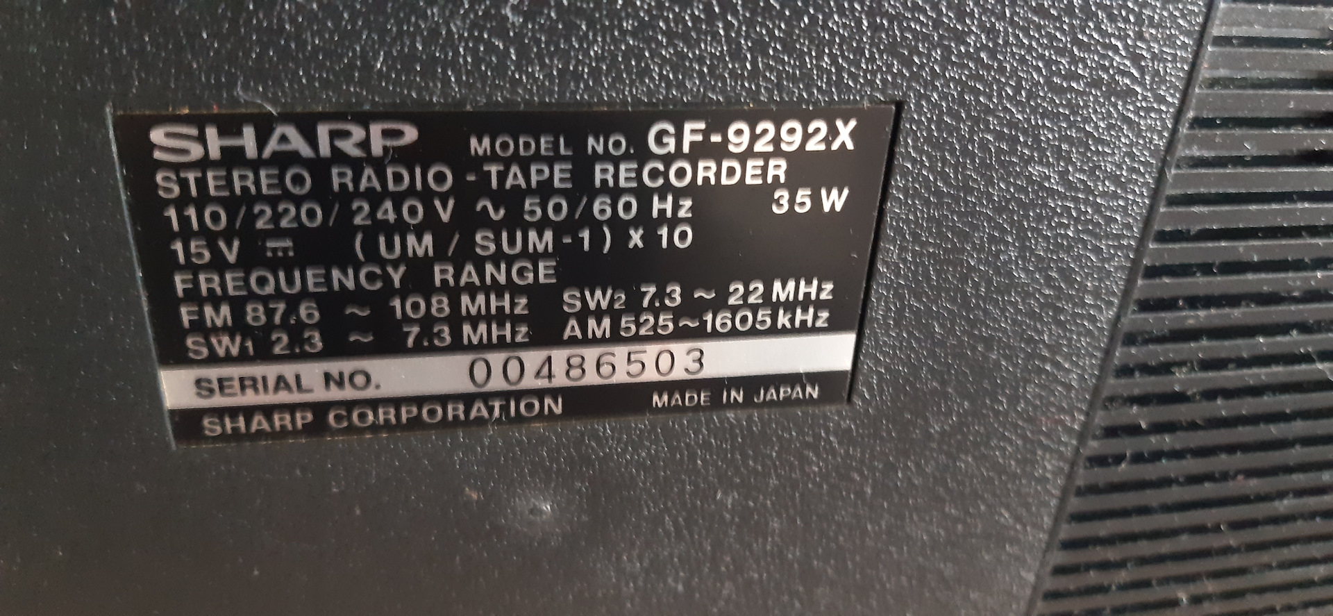 Sharp GF 9292. — Сообщество «Клуб Почитателей Кассетных Магнитофонов» на DRIVE2