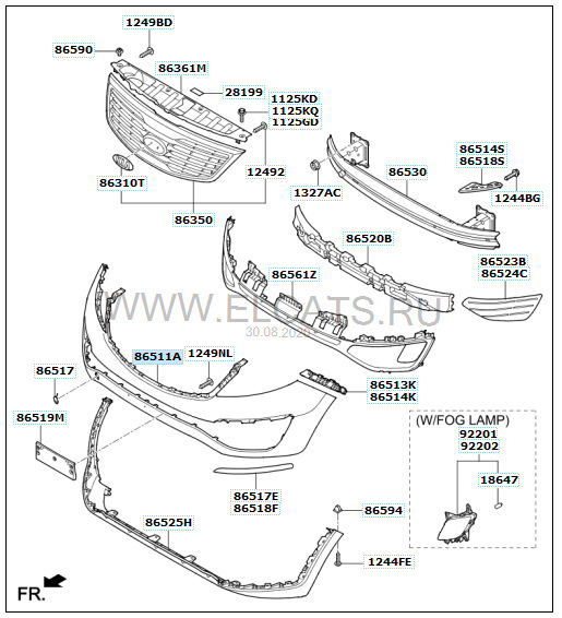 Комплектующие к бамперу от корейца 865113w000 — KIA Sportage (3G), 2 л ...