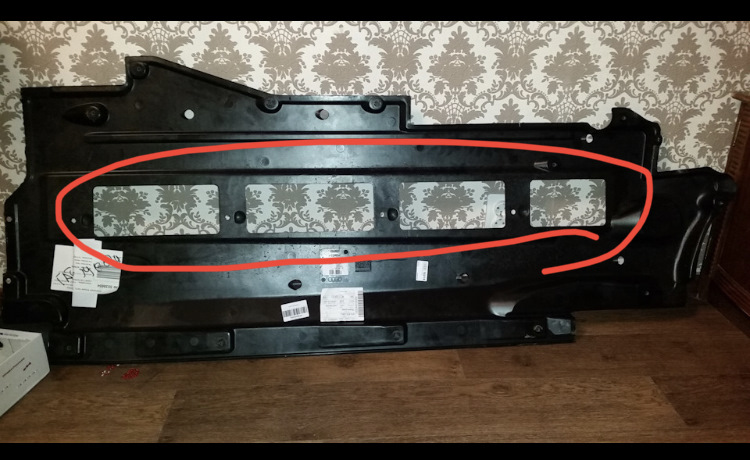 Декабрь 2017. Оригинальная защита (днище, правый борт), сеточка от ...