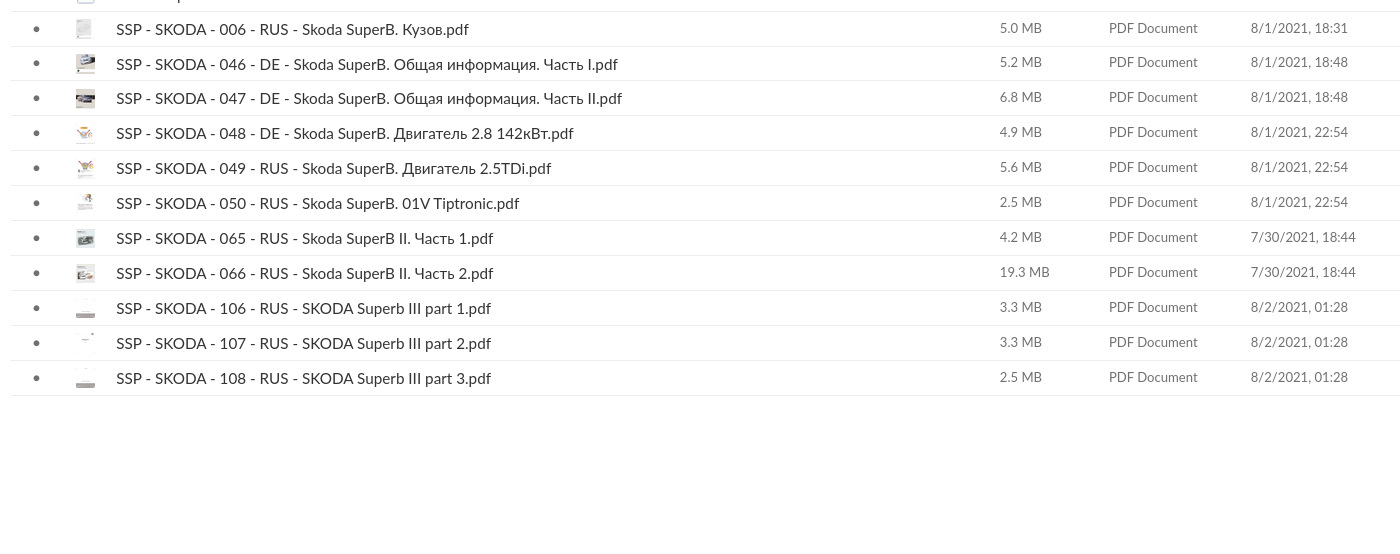Полный каталог программы самообучения VAG (SSP) — Skoda Octavia A5 Mk2, 1,6 л, 2007 года ...