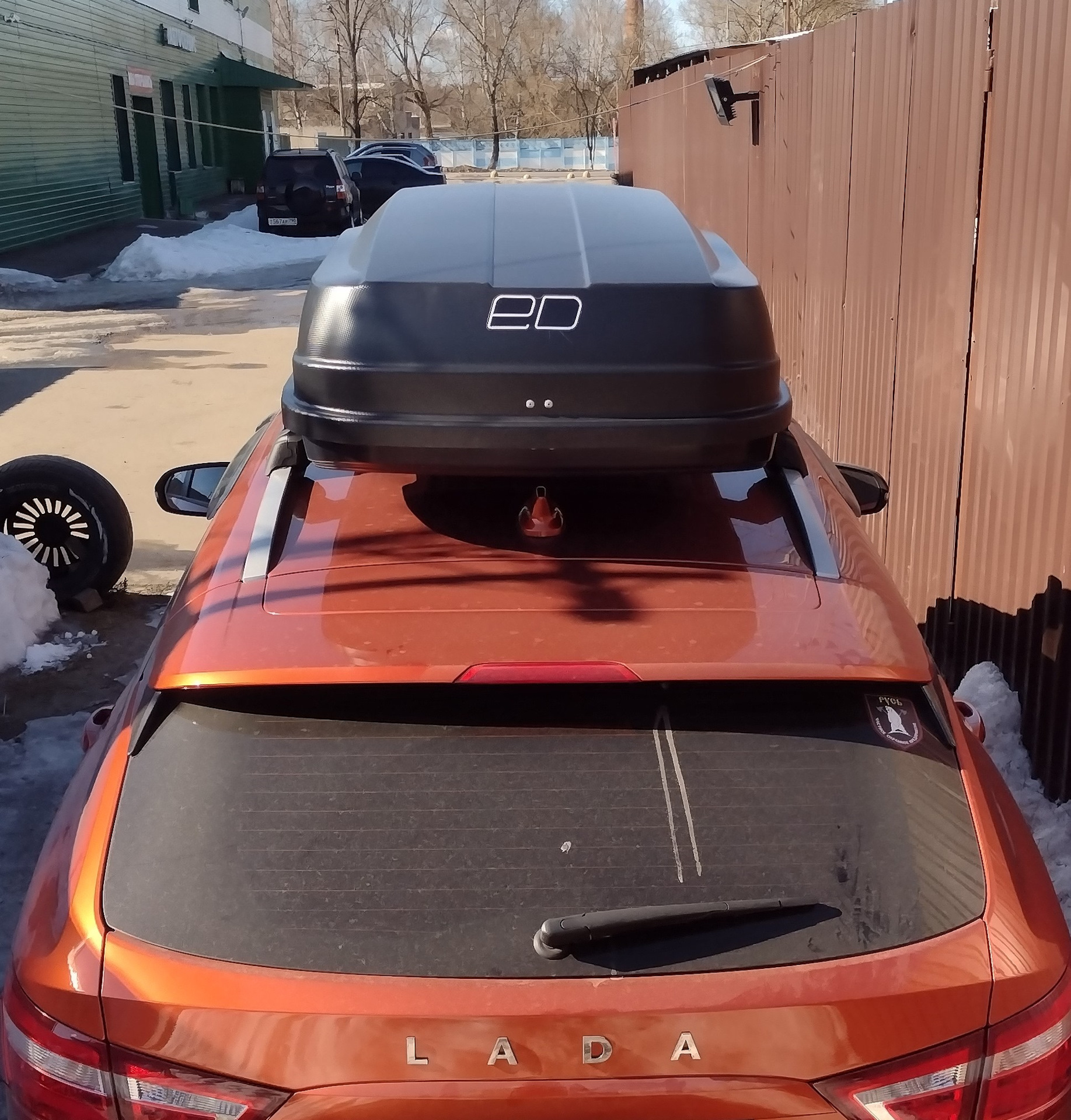 Автобокс на крышу ED. — Lada Vesta SW (1G), 1,6 л, 2021 года ...