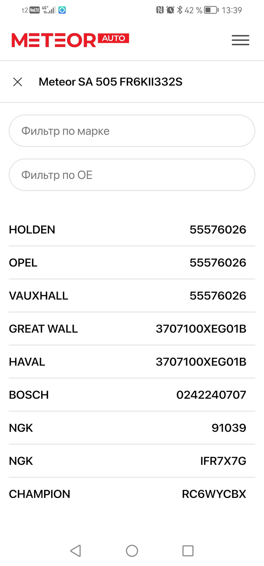 Свечи зажигания METEOR SA215. — Hyundai Creta (1G), 1,6 л, 2018 года | запчасти | DRIVE2