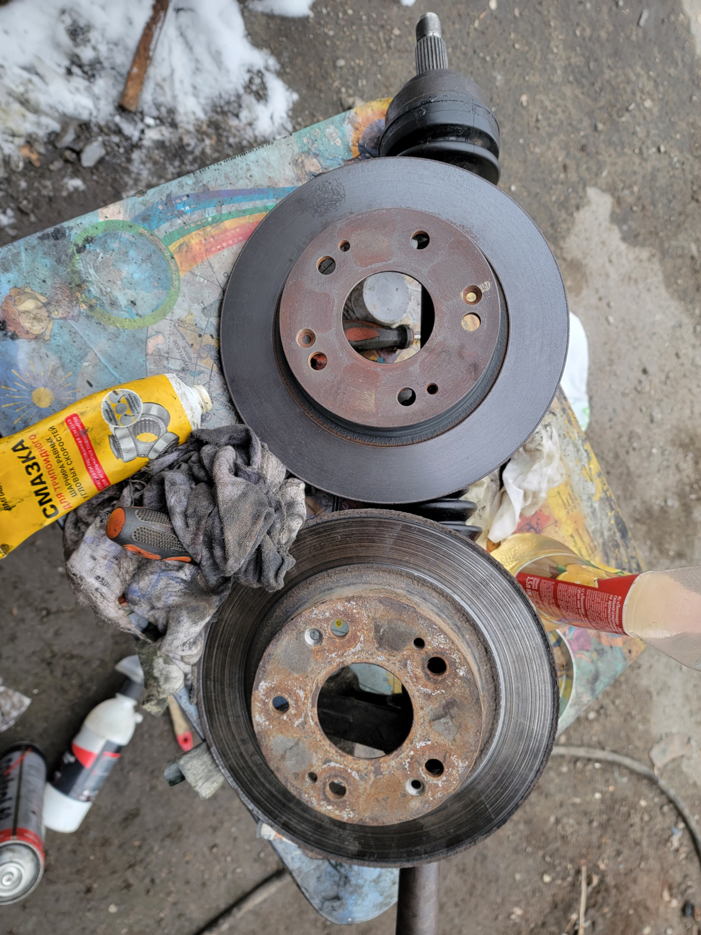 Замена задних тормозных дисков и колодок — Honda Civic 4D (8G), 1,8 л ...