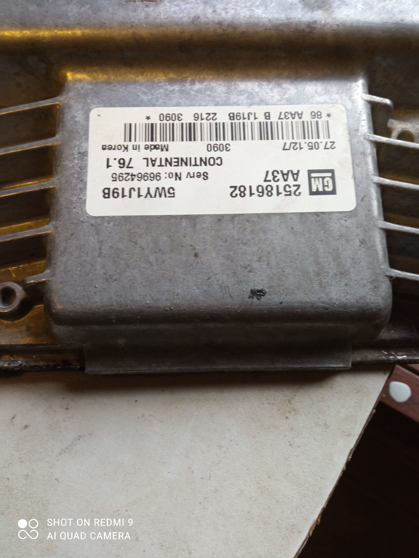 Chevrolet Cruze, ECU Simtec 76.1 (Continental 76.1) 5WY1J19B — Error ...