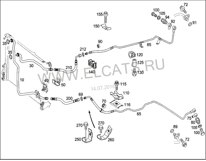 Трубка охлаждения масла АКПП — Mercedes-Benz E-class (W211), 3 л, 2009 ...