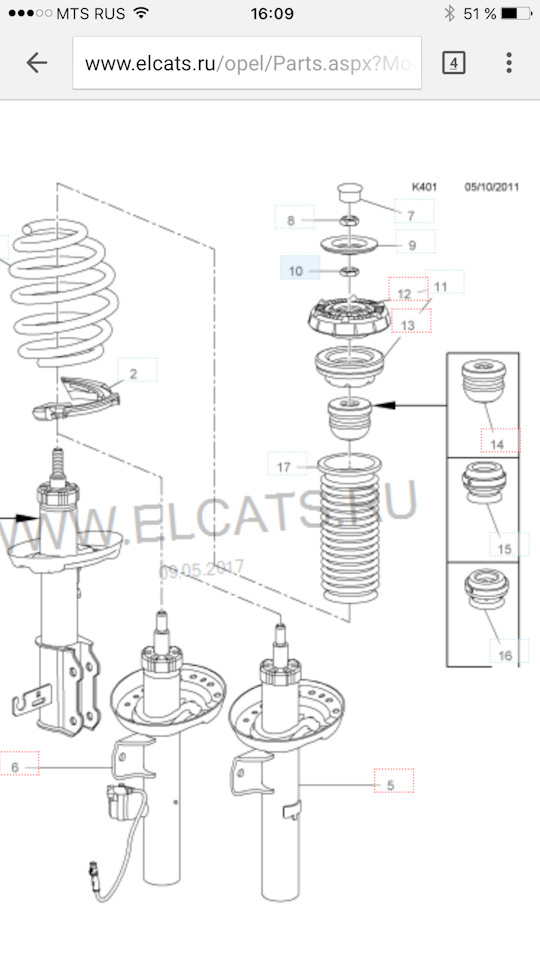 Замена передних стоек — Opel Astra J, 1,6 л, 2010 года | визит на ...