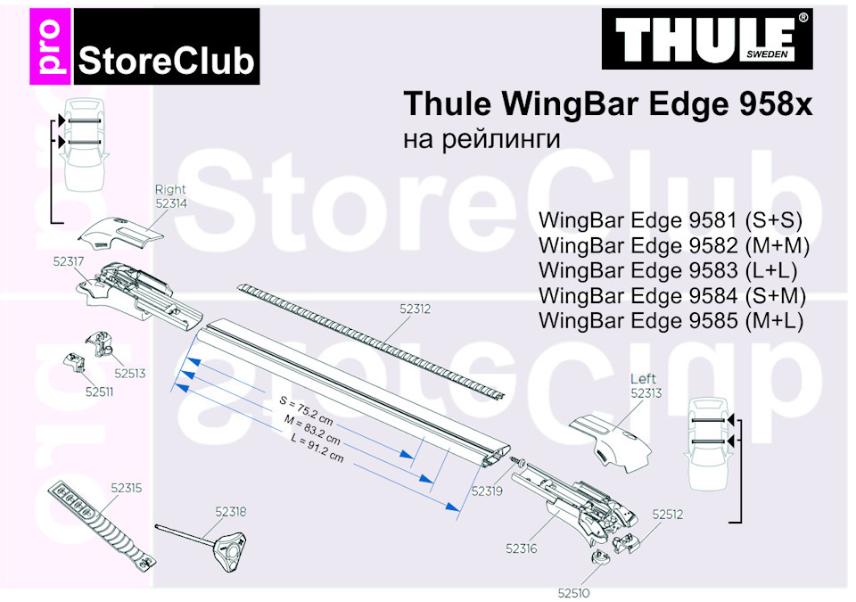 Thule WingBar Edge 9582 — Skoda Karoq, 1,4 л, 2020 года | аксессуары ...