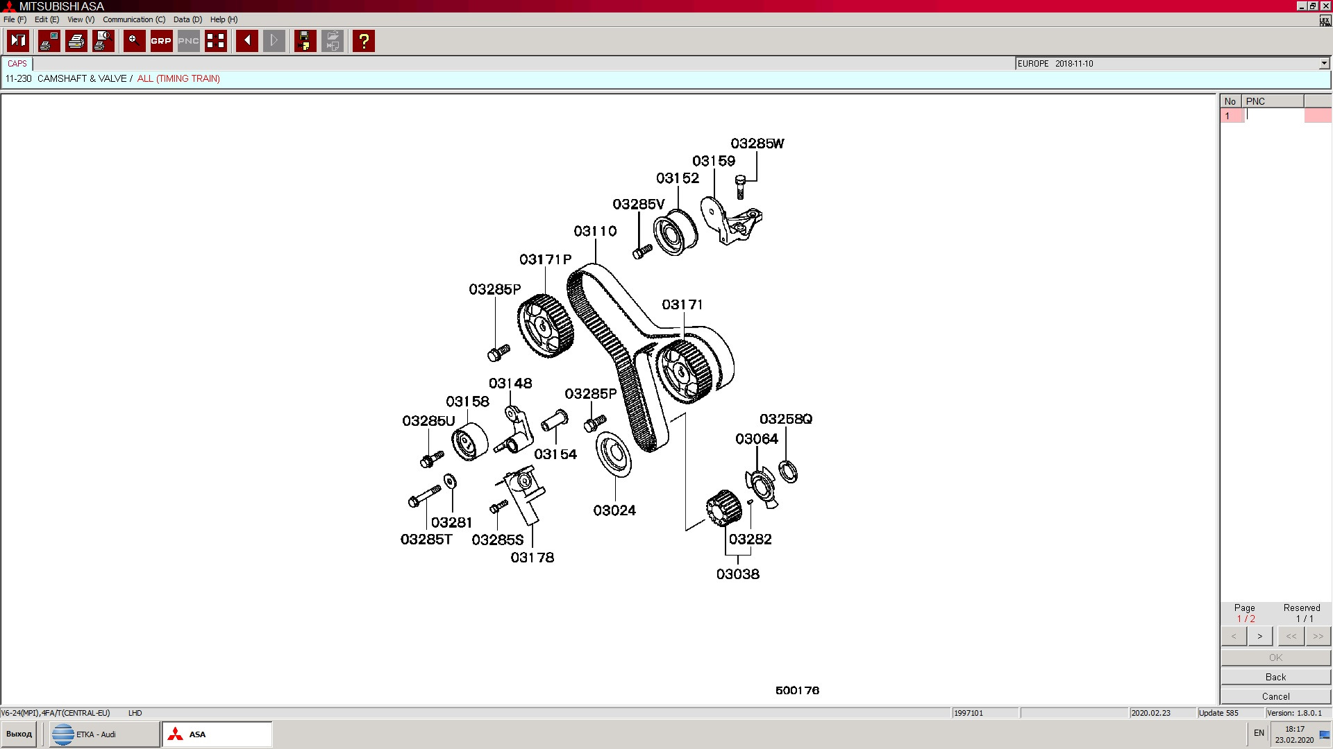 Замена грм — Mitsubishi Galant (8G), 2,5 л., 1998 года | расходники ...