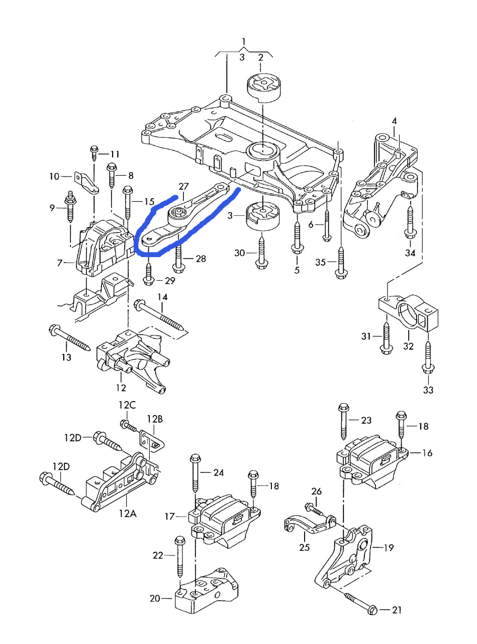 Замена подушек двигателя и приводного ремня с роликами на Skoda Octavia ...